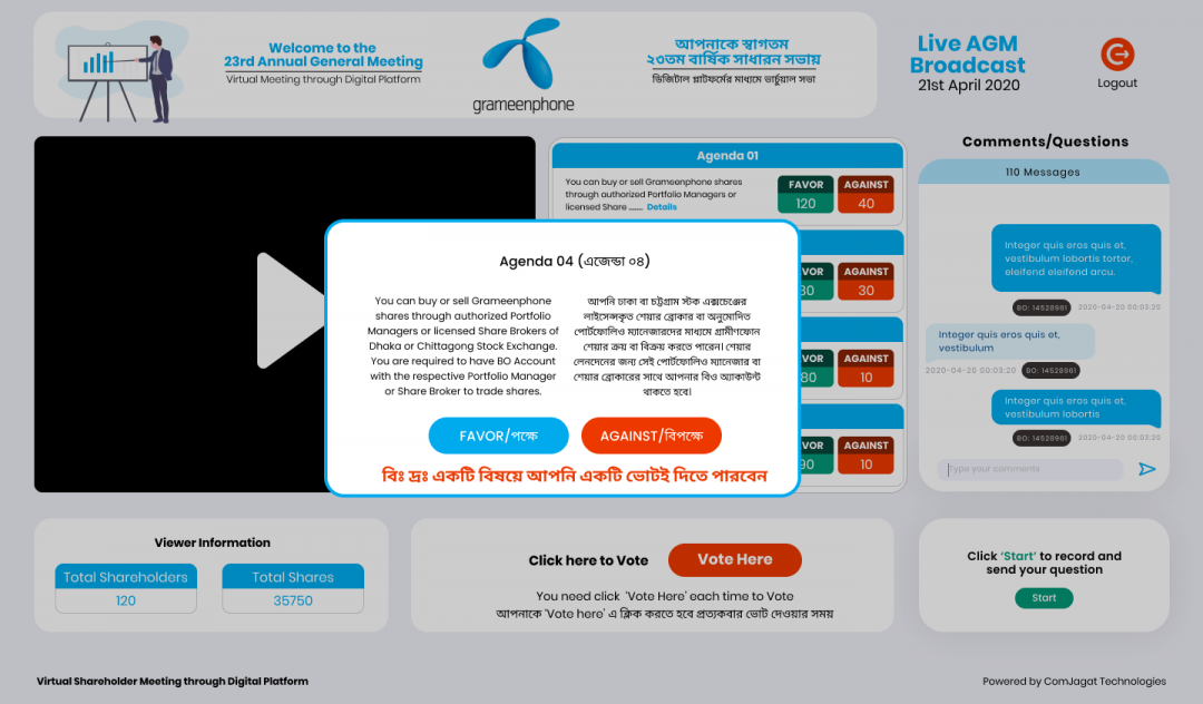 GrameenPhone AGM UI Design – Targetiv